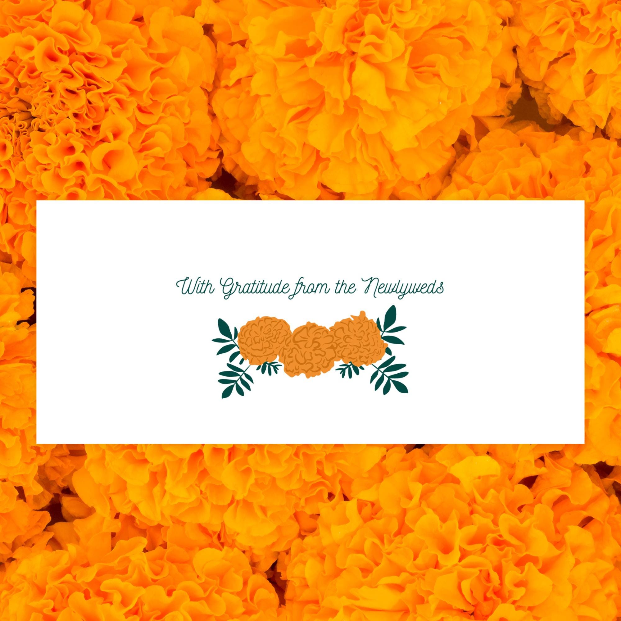 Indian Wedding Vendor Tipping Envelope Marigold Thank You Gift for ...