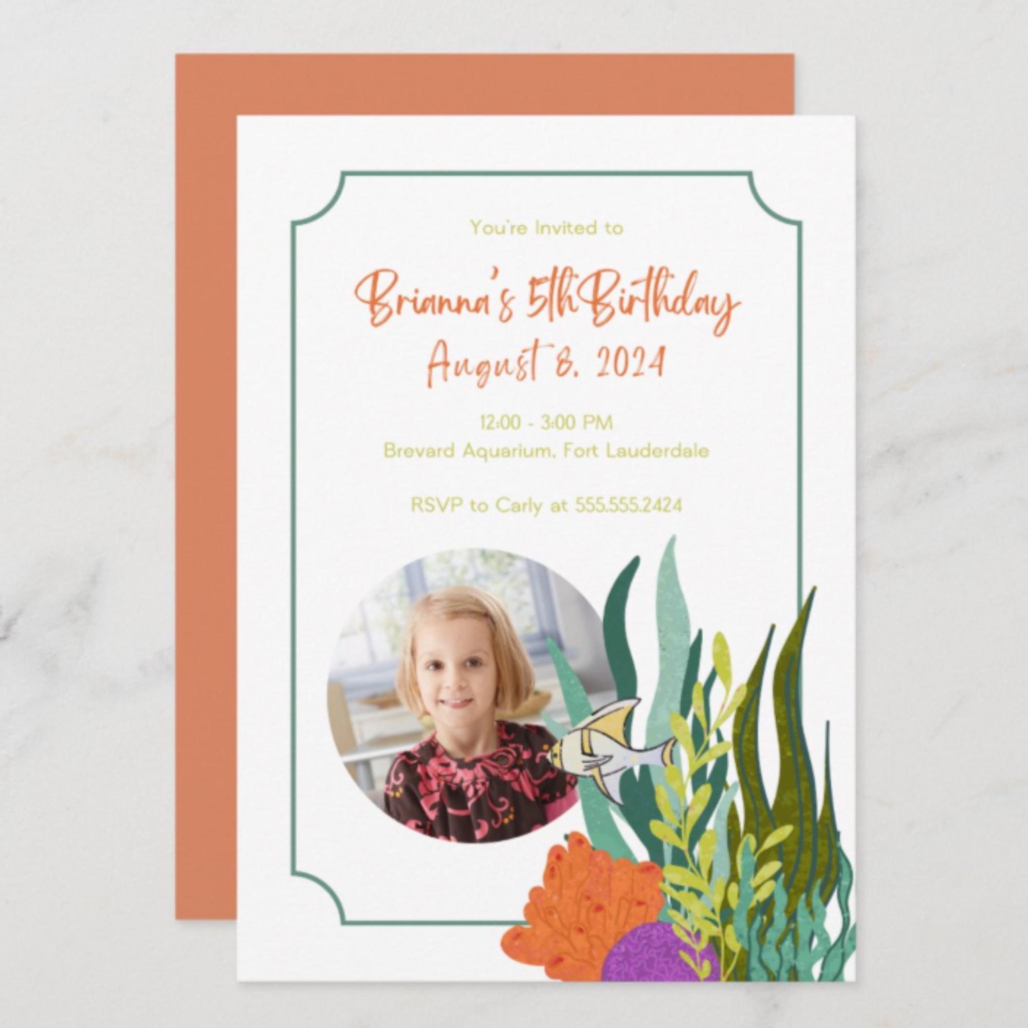 Aquarium Birthday Invitation Template Editable Canva Invitation for ...