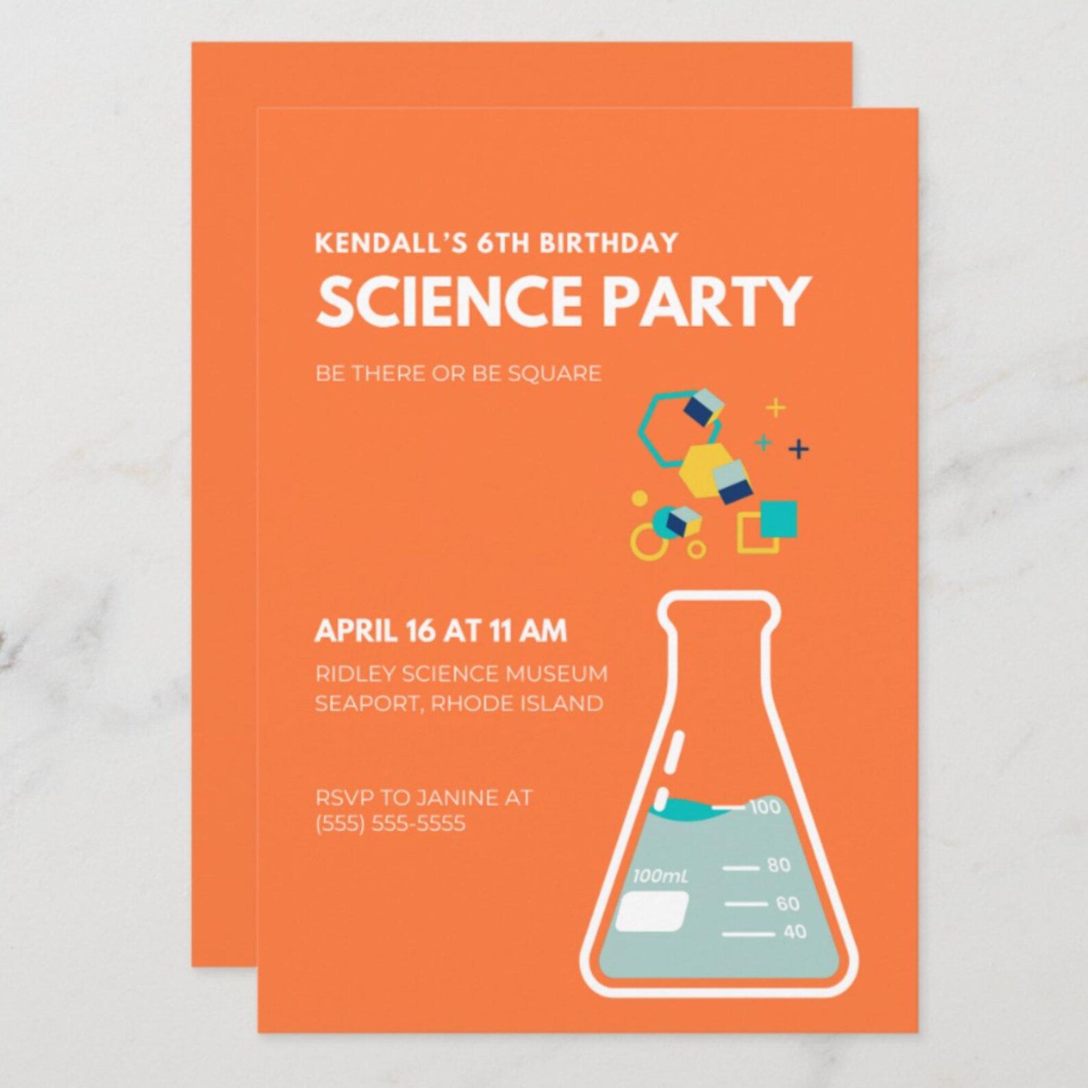 Science Birthday Party Invitation: Colorful Chemistry Theme (editable ...
