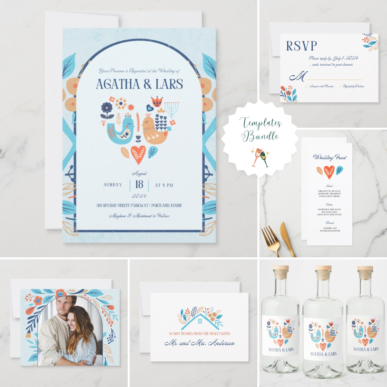 Hygge Wedding Invitation Suite: Scandinavian Canva Templates (digital ...
