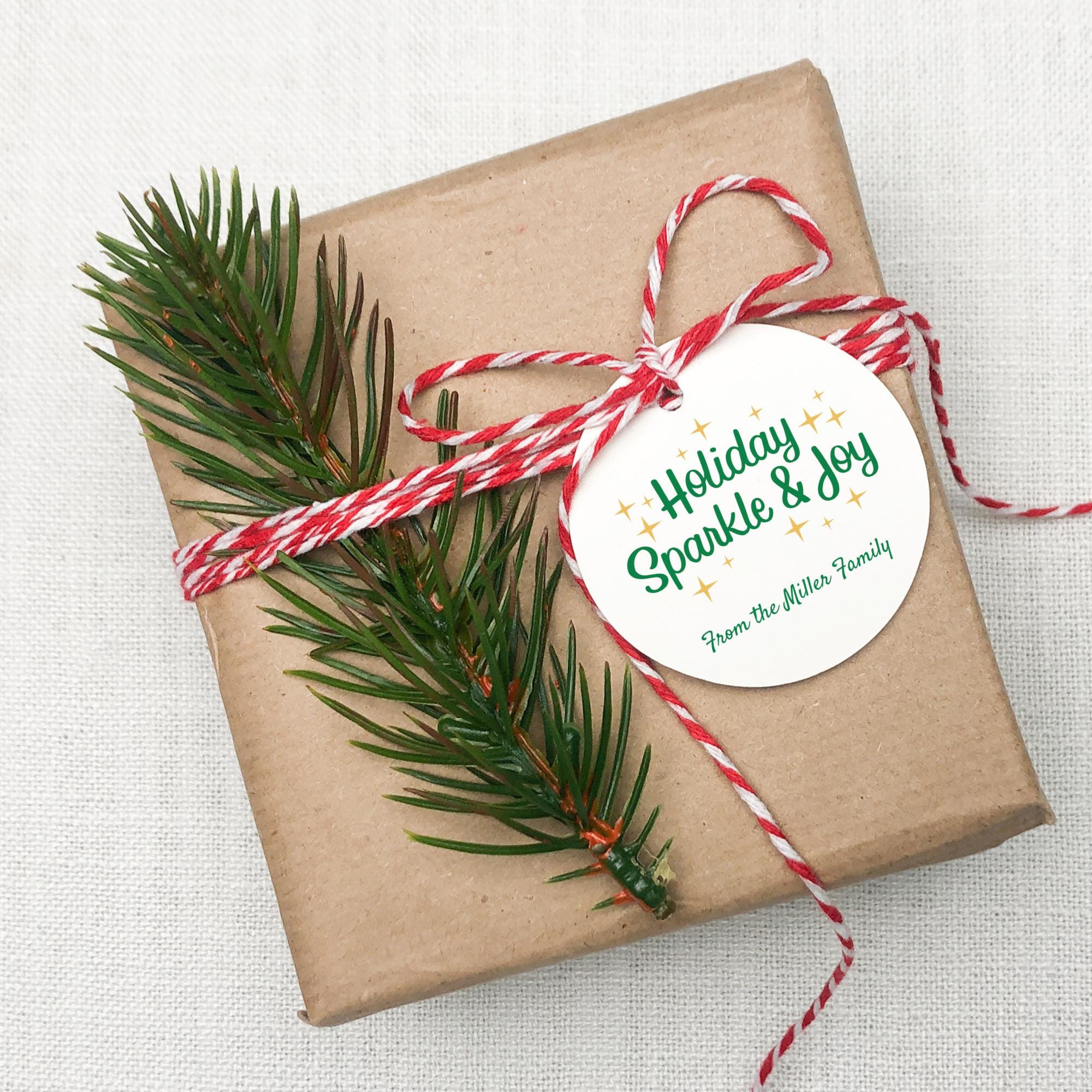 Editable Christmas Tag Template Canva Retro 1950's Holiday Hang Tag ...