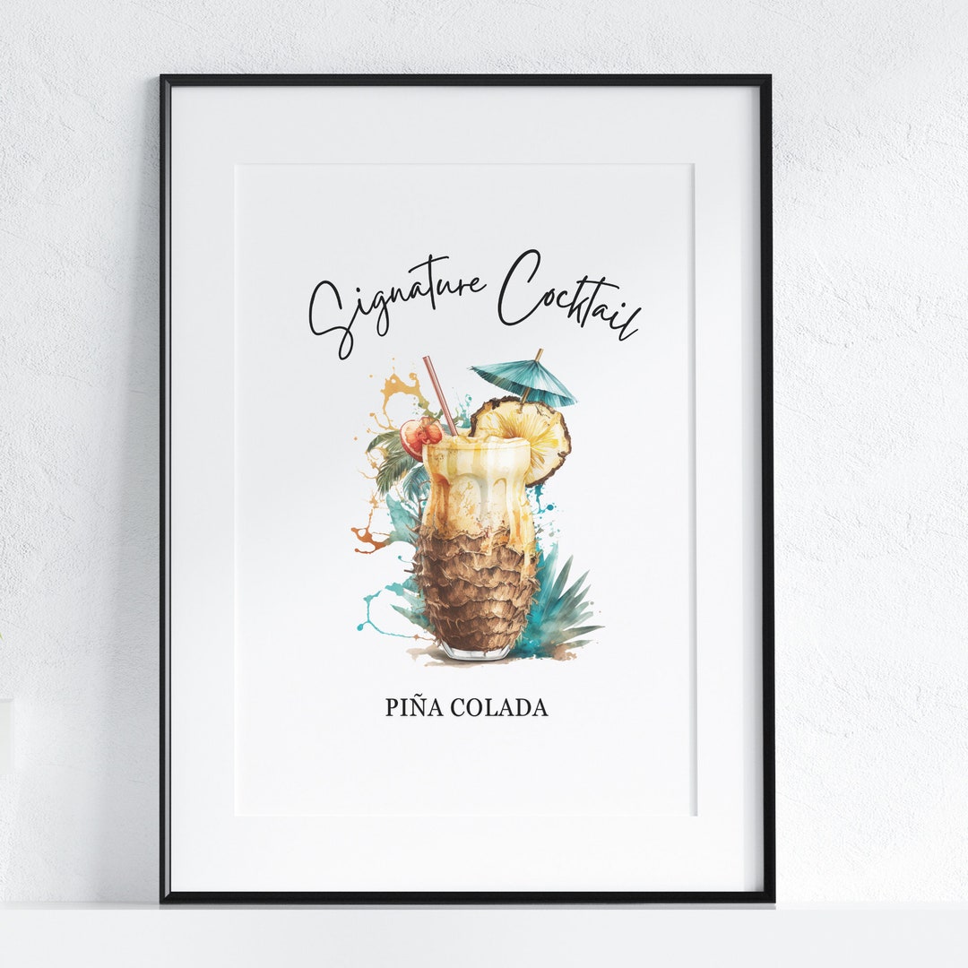 Signature Drink Sign Pina Colada Sign Printable Editable Bar Sign ...