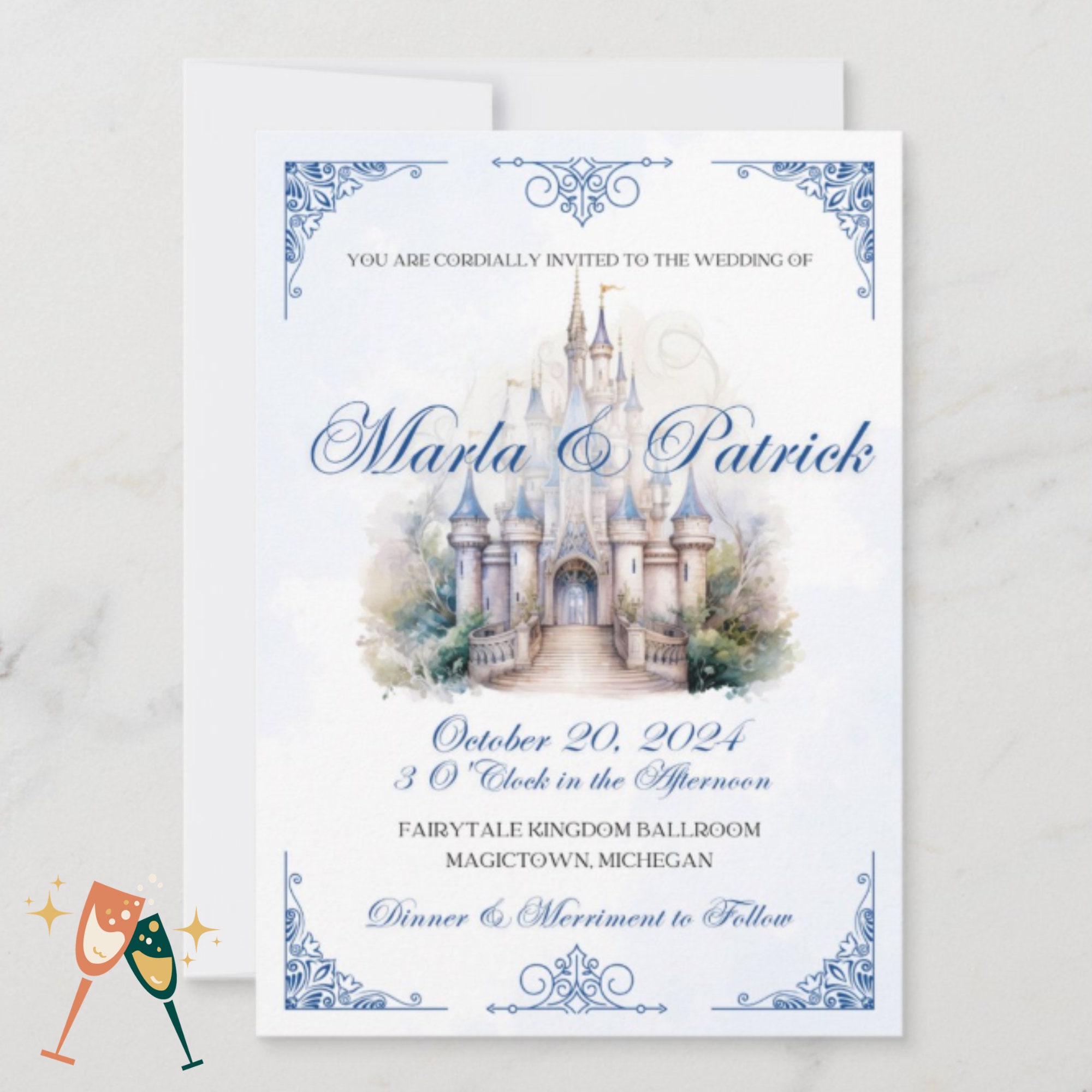 Cinderella Wedding Invitation Template Fairytale Wedding Invite ...