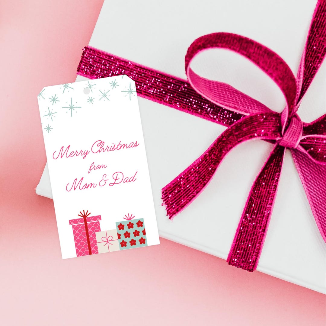 Custom Holiday Gift Tags Set for Christmas Personalized Printed Hang ...