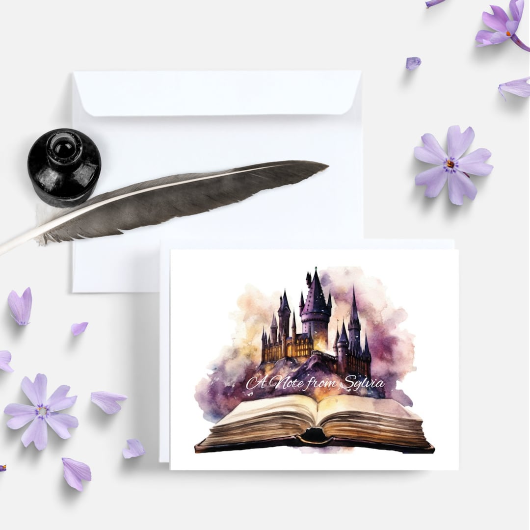 Stationery for Kids Personalized Wizard Notecard Set Magical Spell Book ...