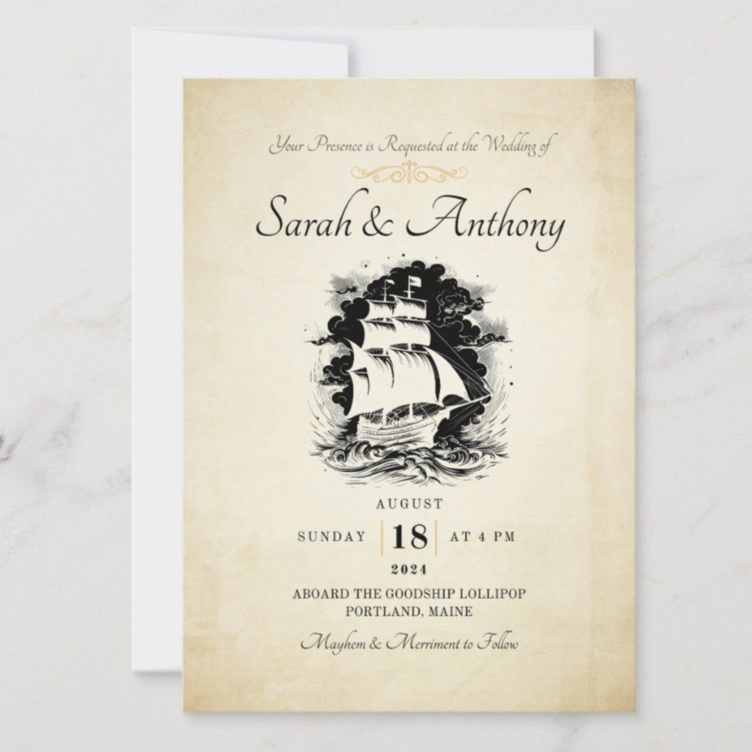 Peter Pan Wedding Invitation Suite, Nautical Template (digital Download ...