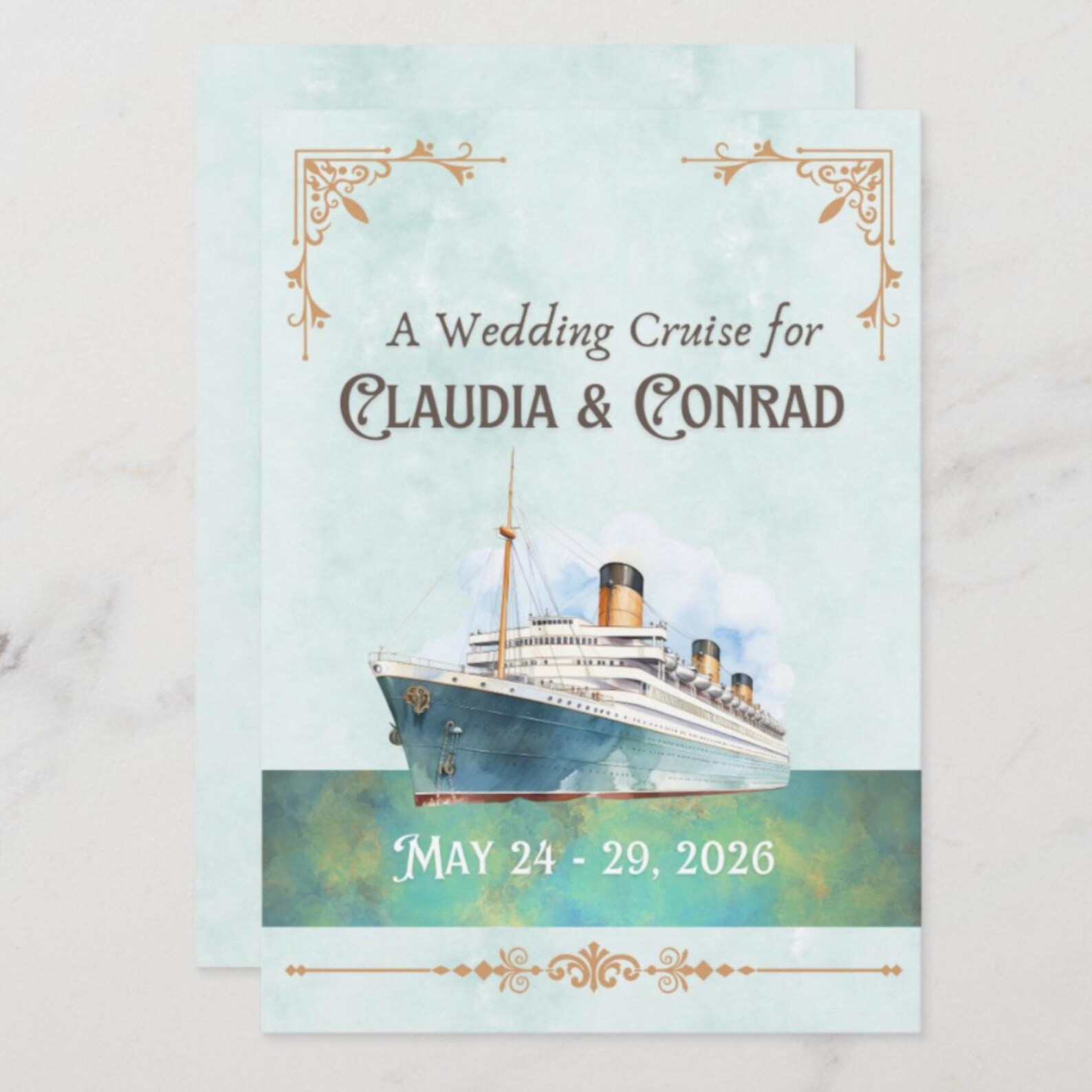 Cruise Invitation Template Wedding Cruise Ship Theme Invitation ...
