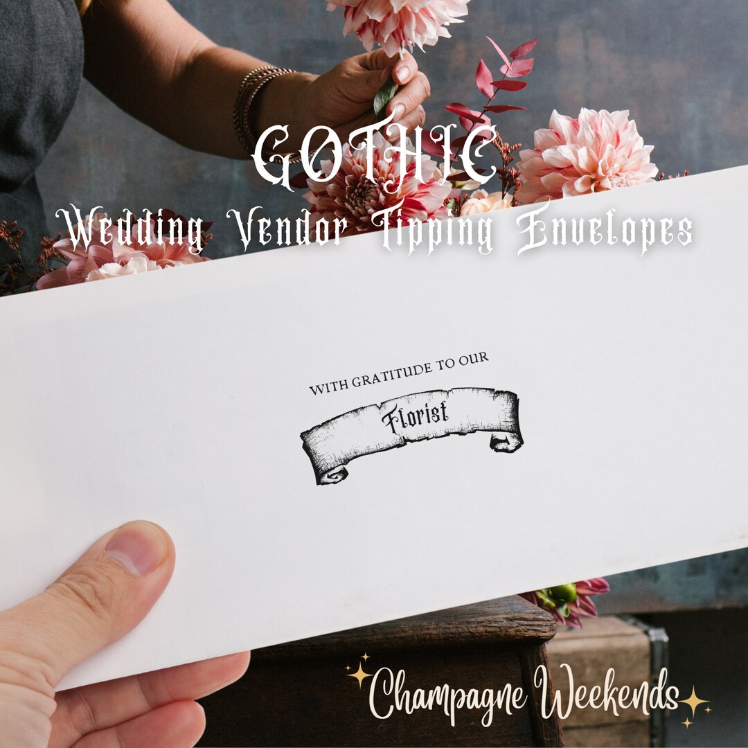 Gothic Wedding Vendor Tipping Envelopes Halloween Wedding Set of 10 ...