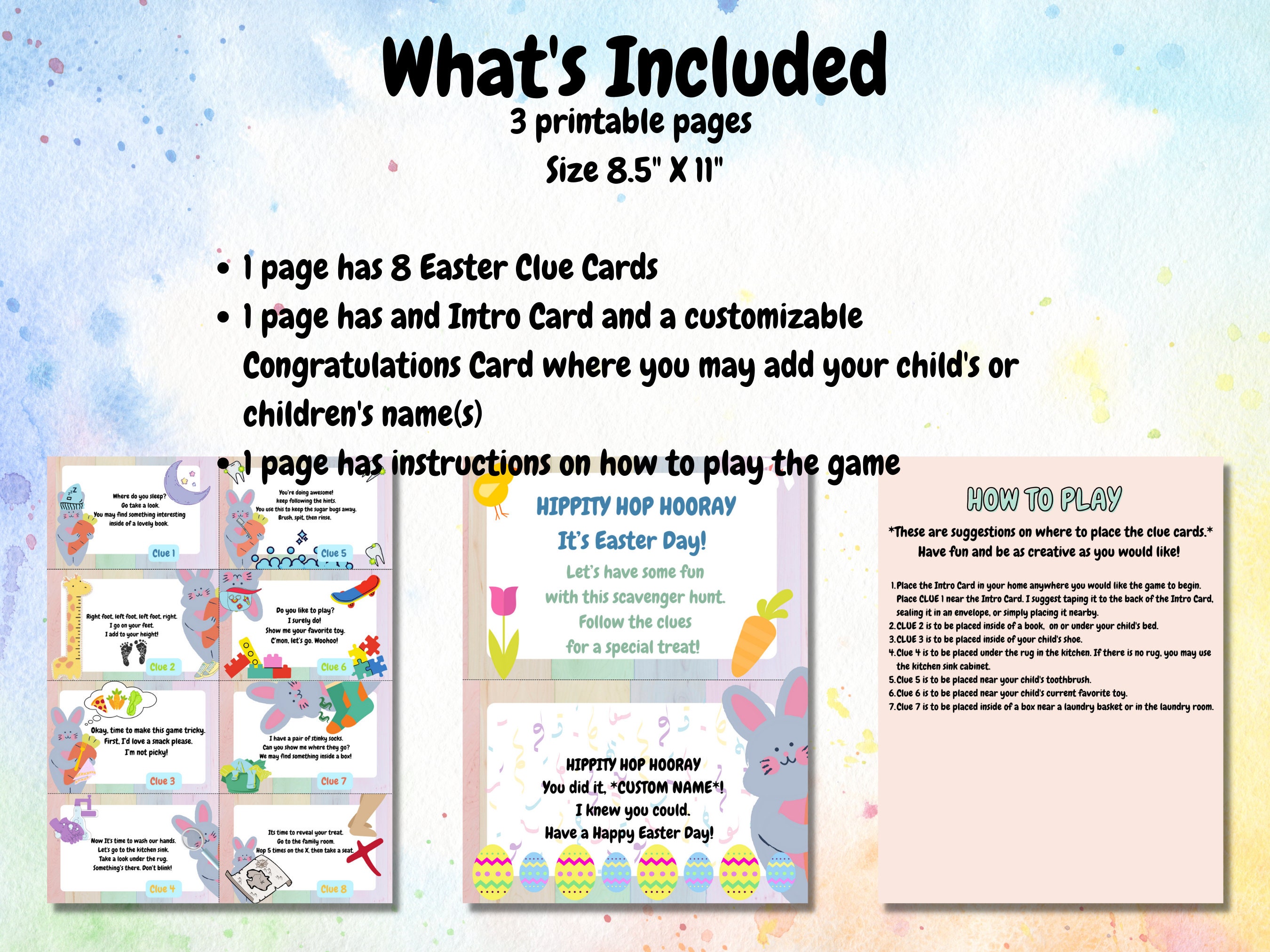 Easter Scavenger Hunt Template, Editable + Printable Easter Game, Kids ...