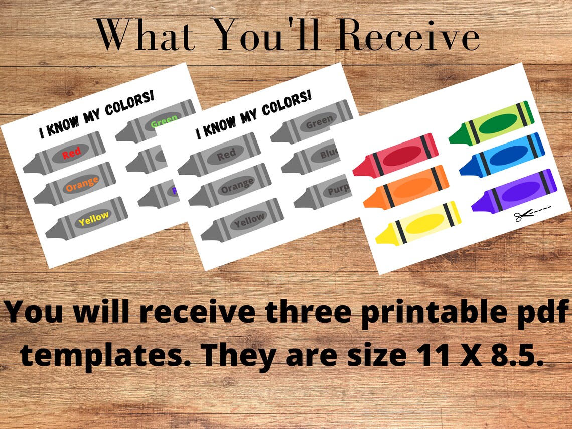 Toddler Activity Sheet I Know My Colors Color Sheet - Etsy