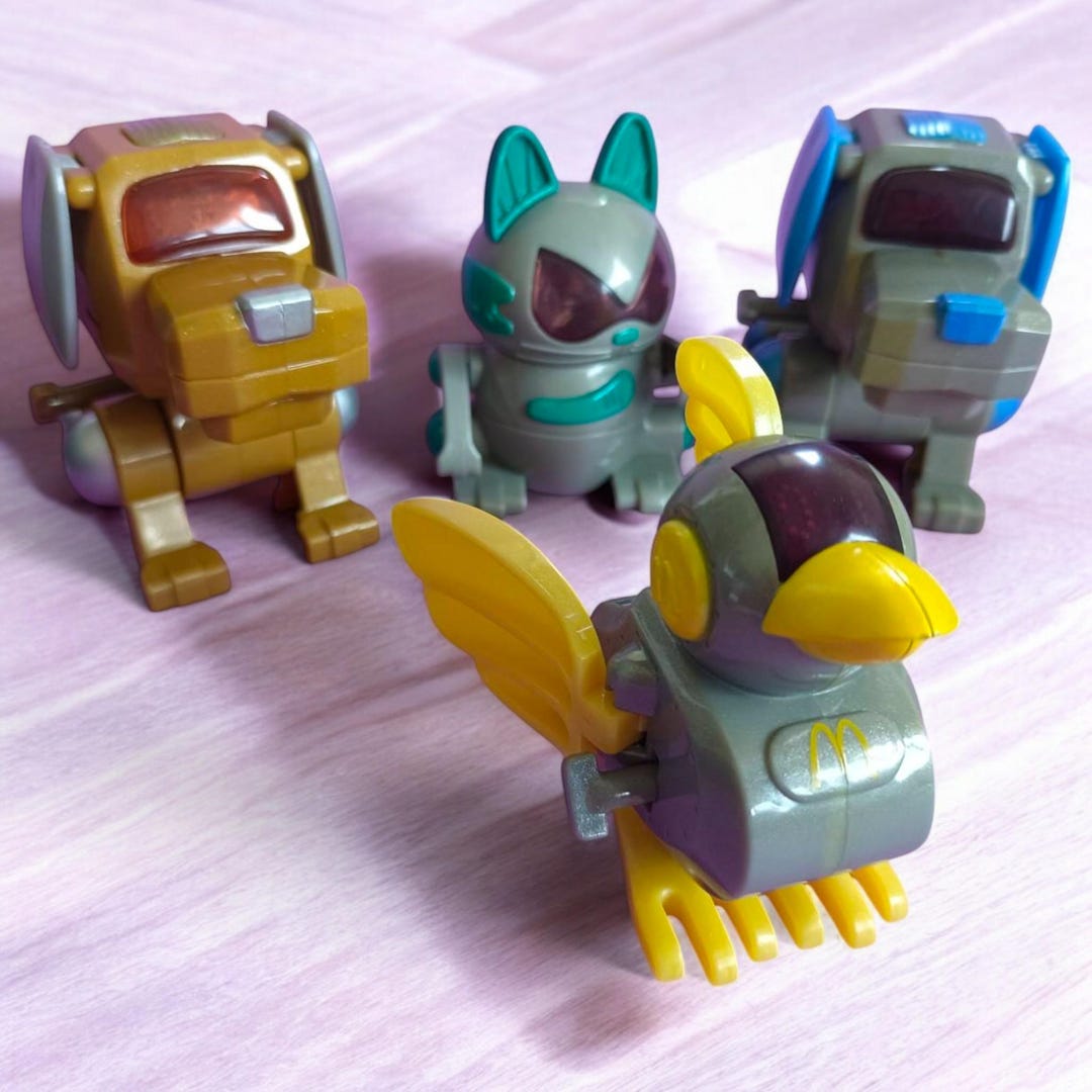 RARE Mcdonalds Happy Meal Toy Toy Robo-chi Pets Sega Set of 4 2000 Pre ...
