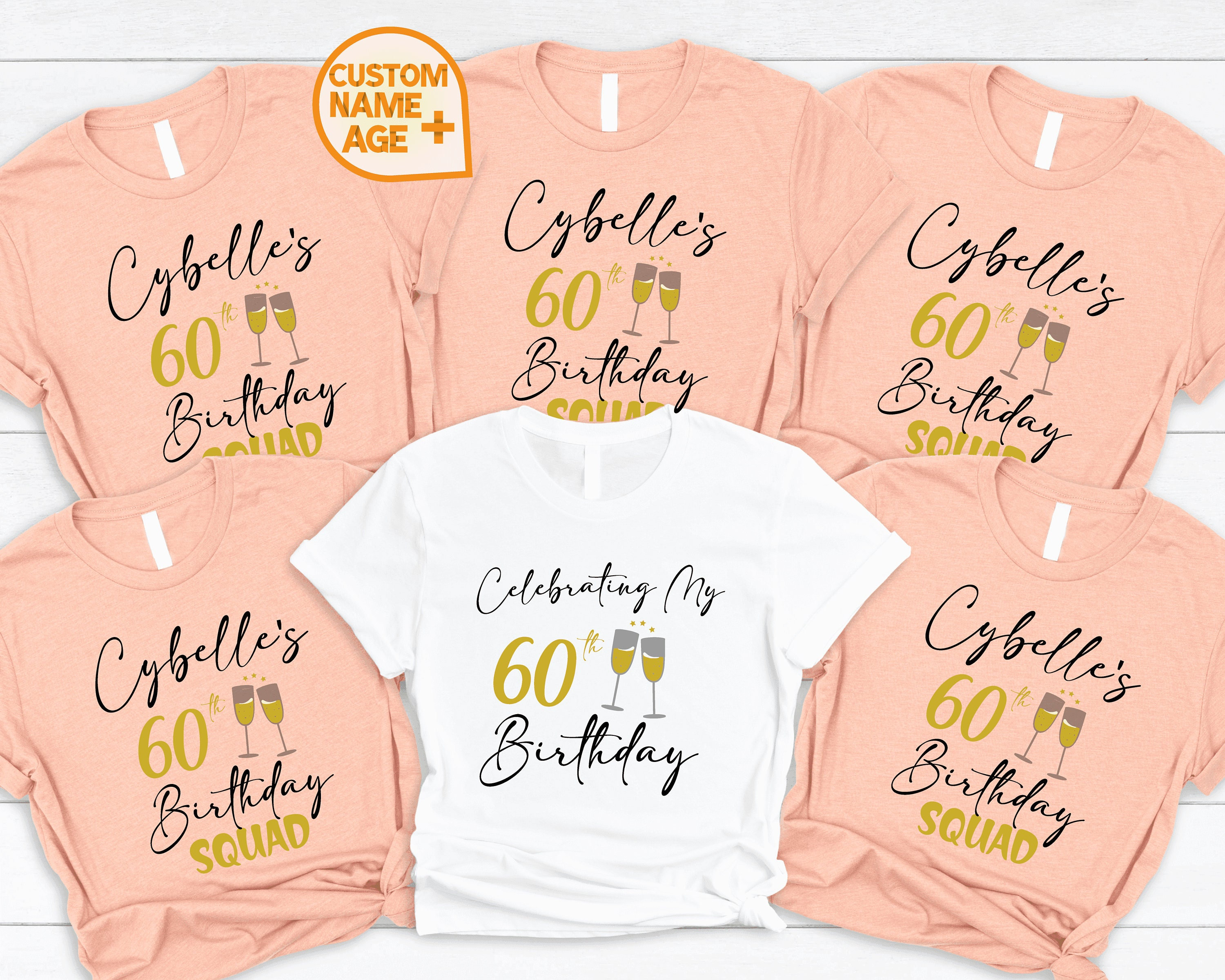 60th Birthday Squad T Shirts 60th Custom Birthday T 60th Etsy