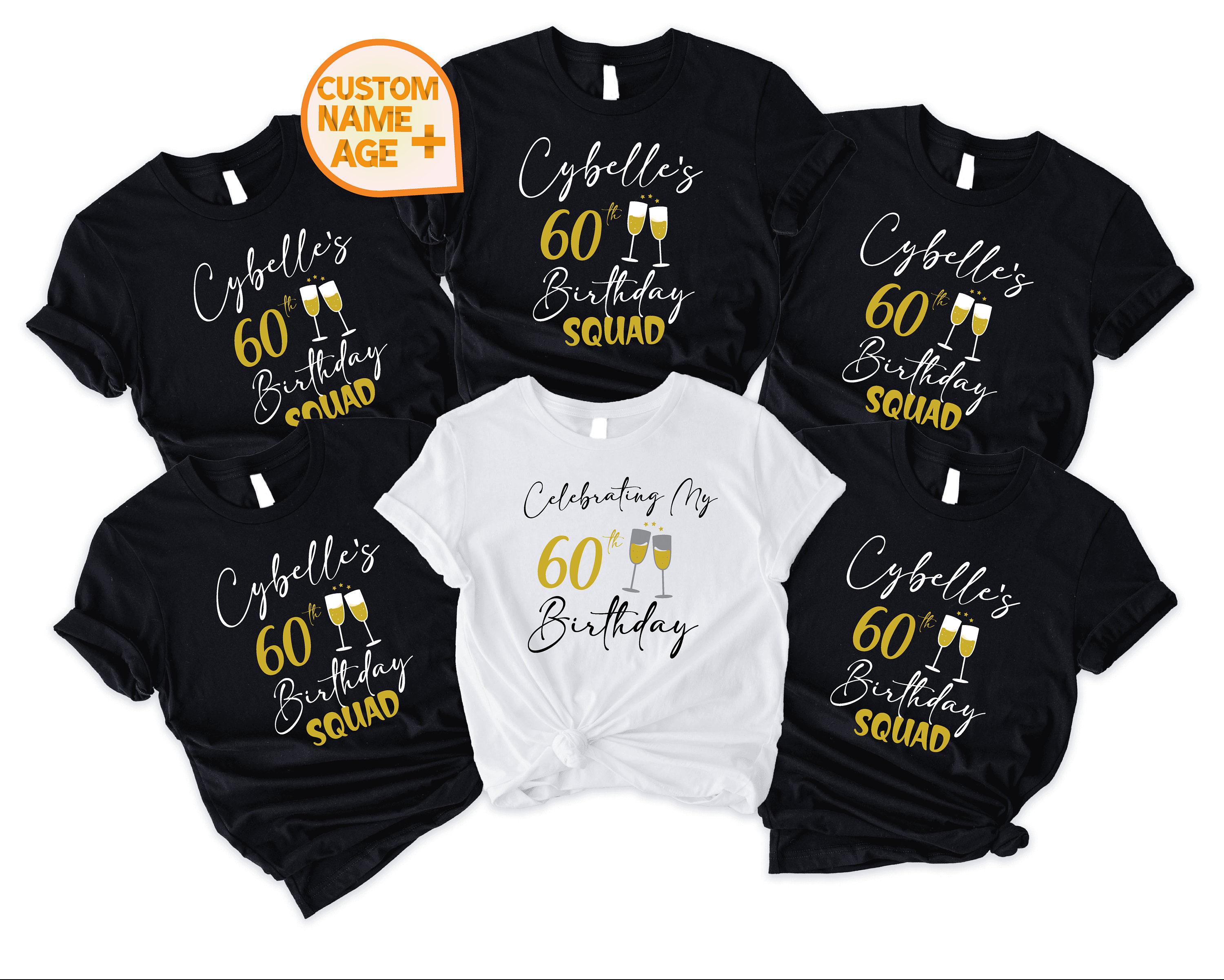 60th Birthday Squad T Shirts 60th Custom Birthday T 60th Etsy