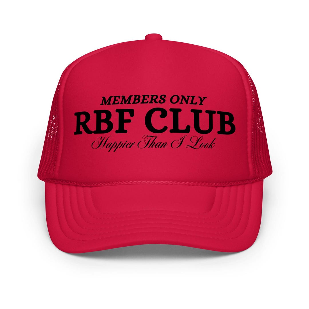 Custom Trucker Hat Members Only RFC Club Happier Than I Look Canvas Cap ...