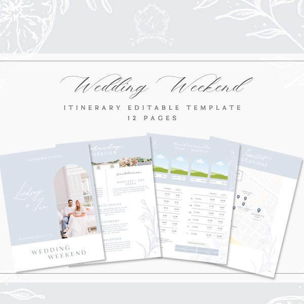 Wedding Weekend Itinerary Template - Etsy