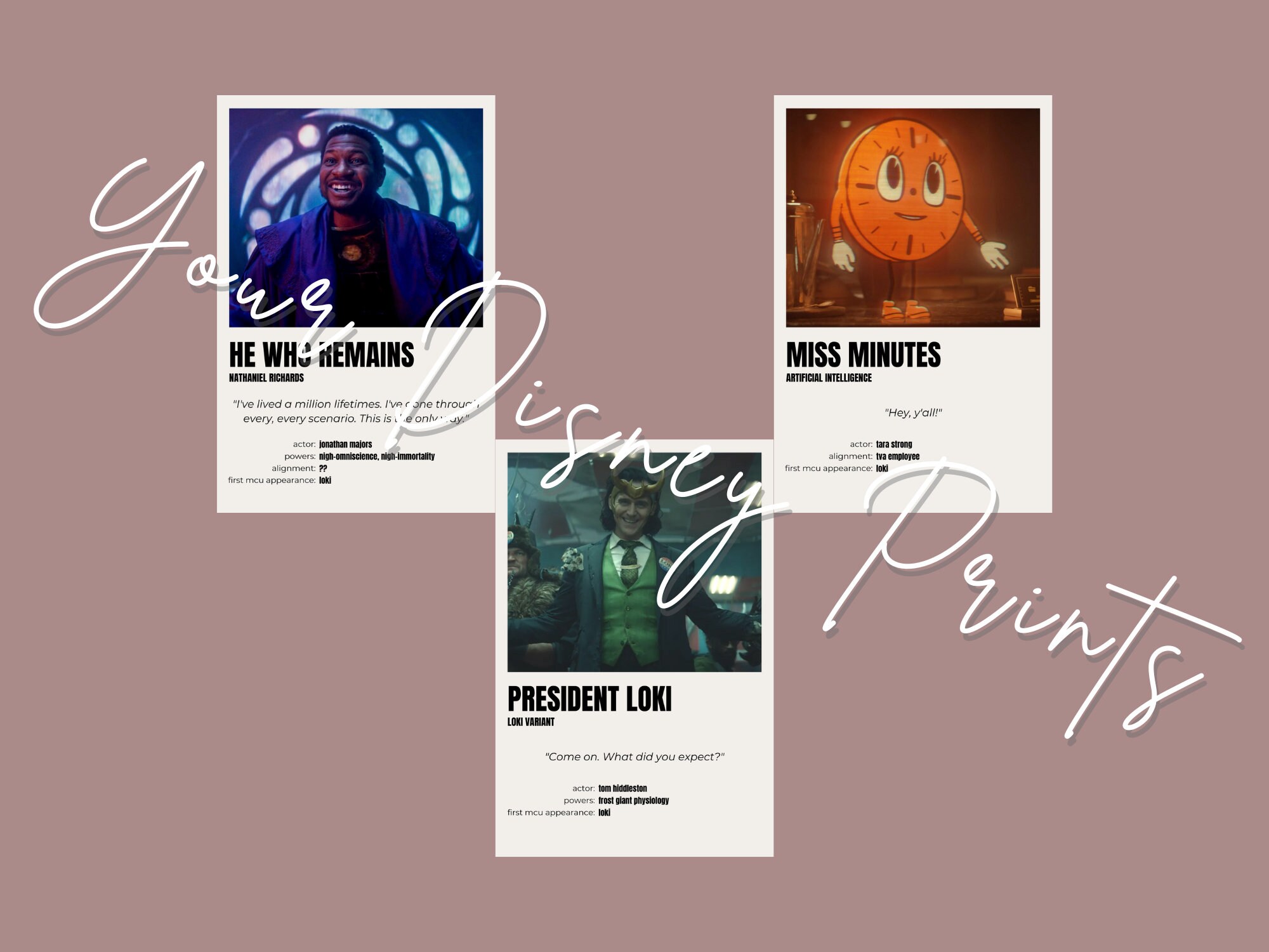 Loki Season 1 Character MCU Mini Posters 4x6 - Etsy