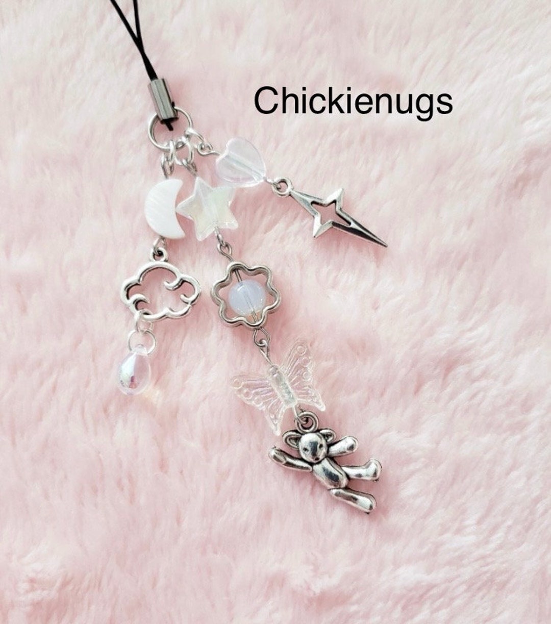 Handmade Kawaii Phone Charm: Anime Bag Charm With Beads - Etsy
