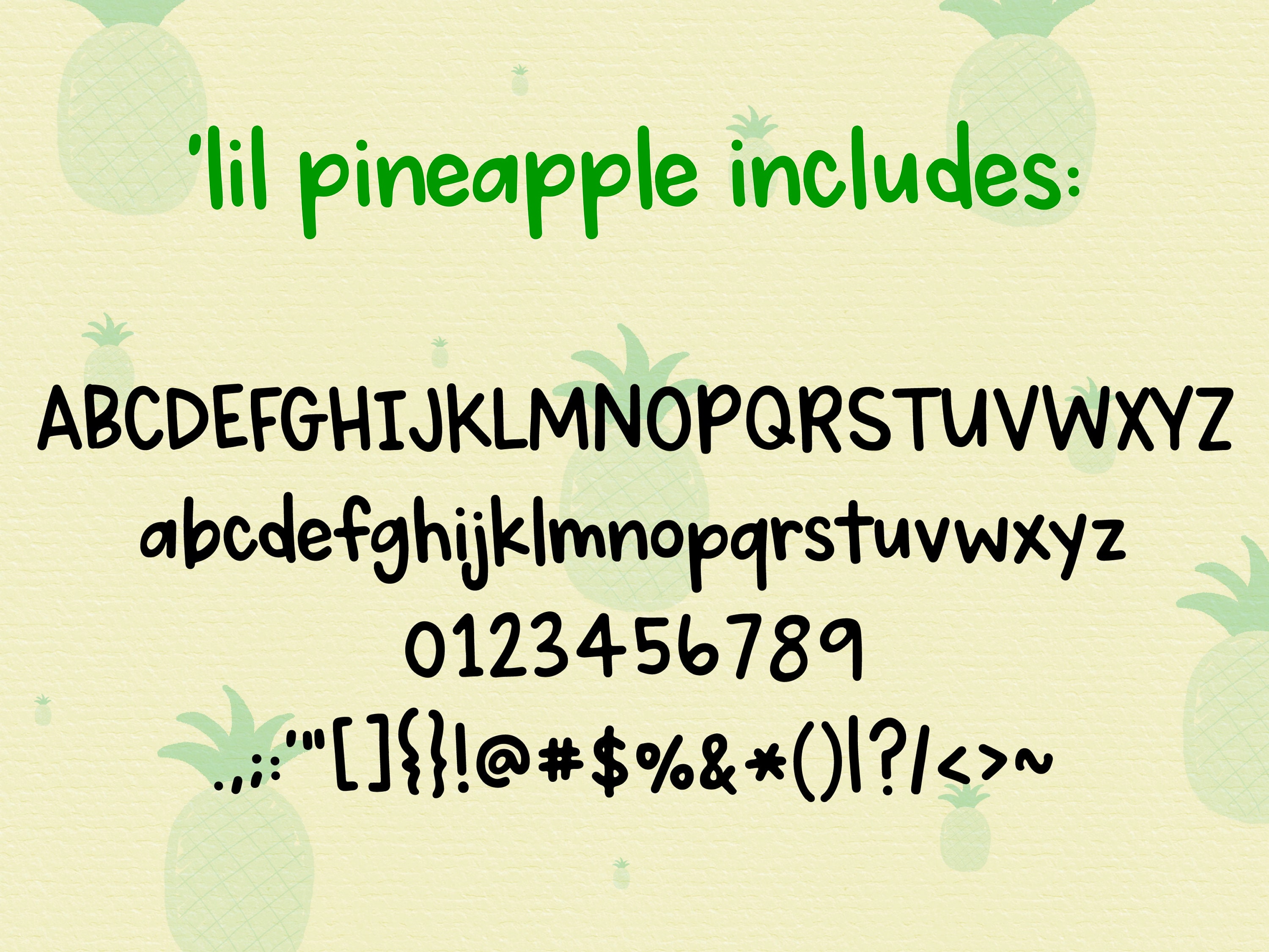Lil Pineapple Handwritten Font - Etsy