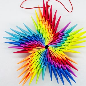 3D Origami Ornament - Rainbow Star - Etsy