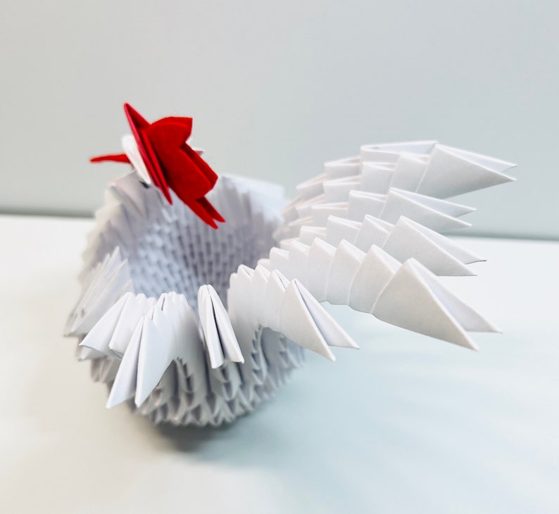 3D Origami Art Animal - Chicken/rooster - Etsy