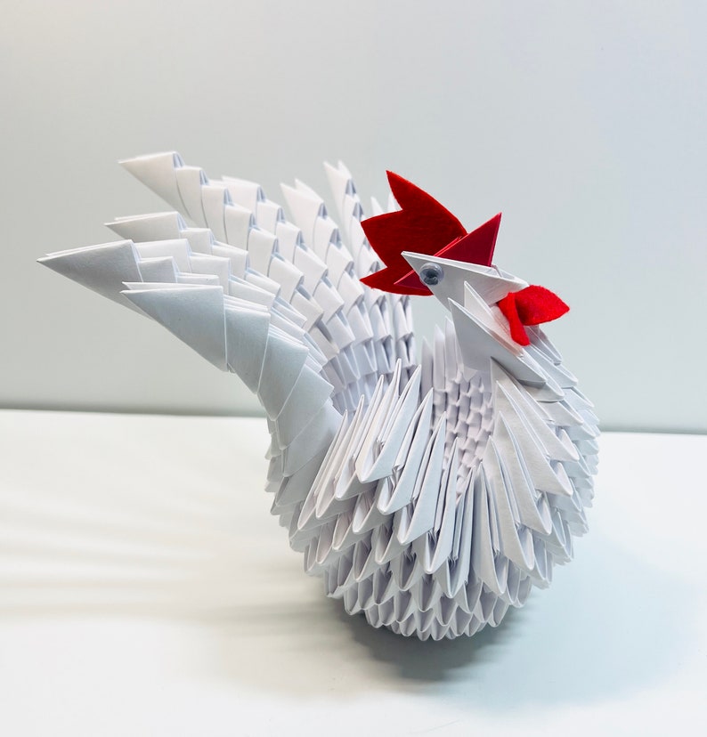 3D Origami Art Animal Chicken/rooster - Etsy