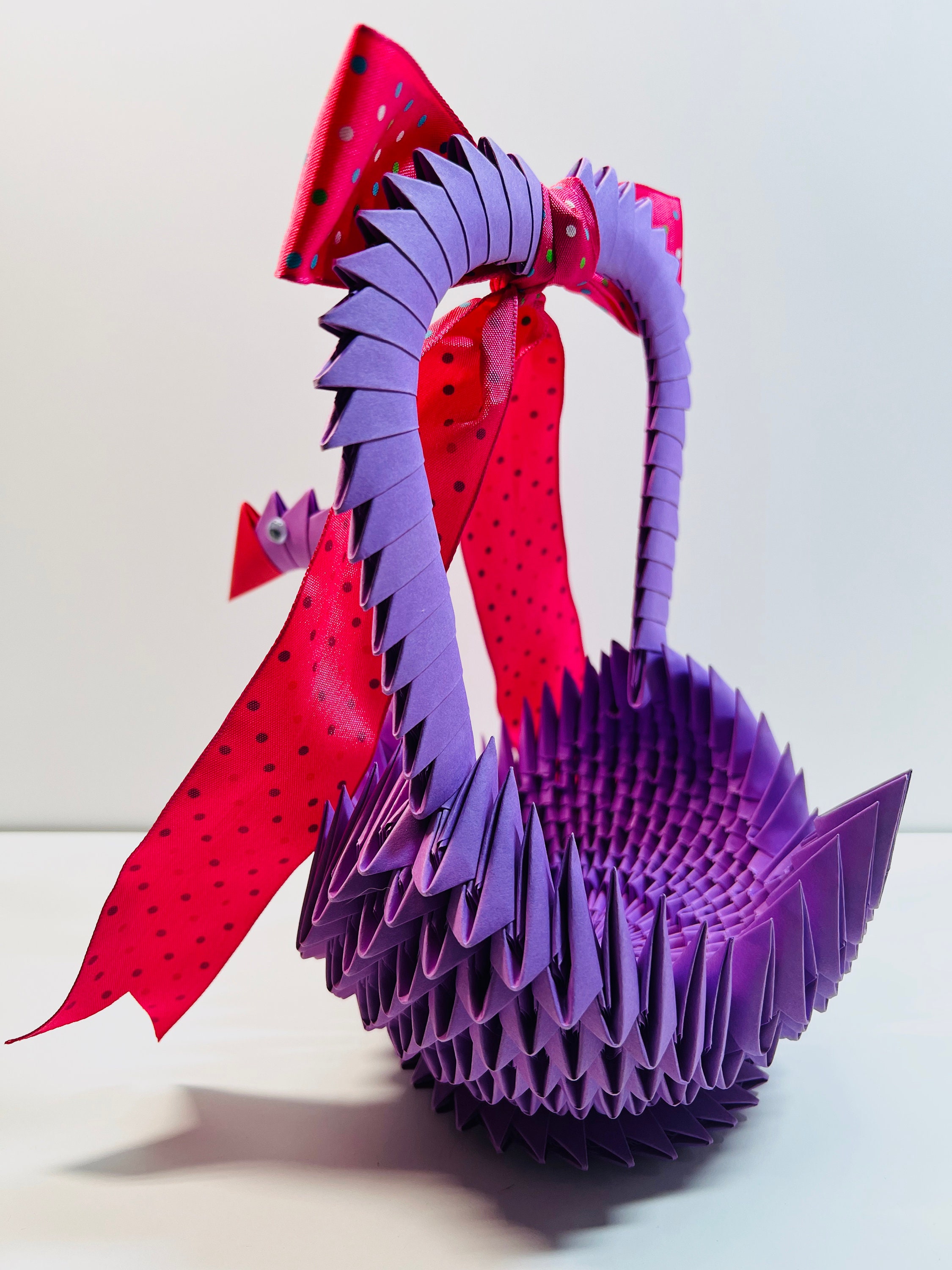 3D Origami - Swan Basket - Etsy