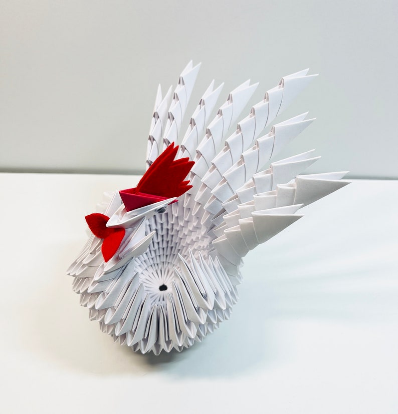 3D Origami Art Animal - Chicken/rooster - Etsy
