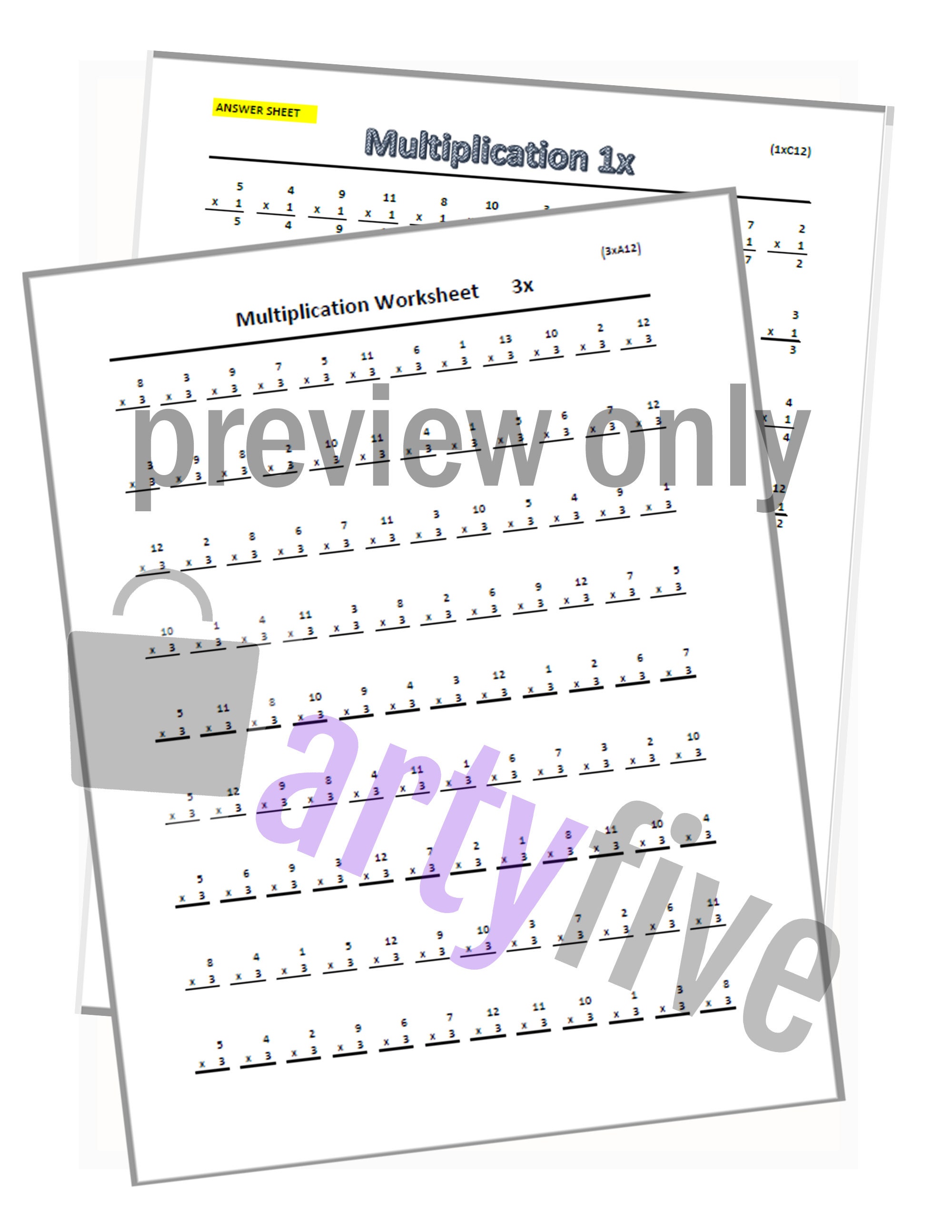 Multiplication Worksheets From 1x 9x 9 Pages 2 Practice - Etsy