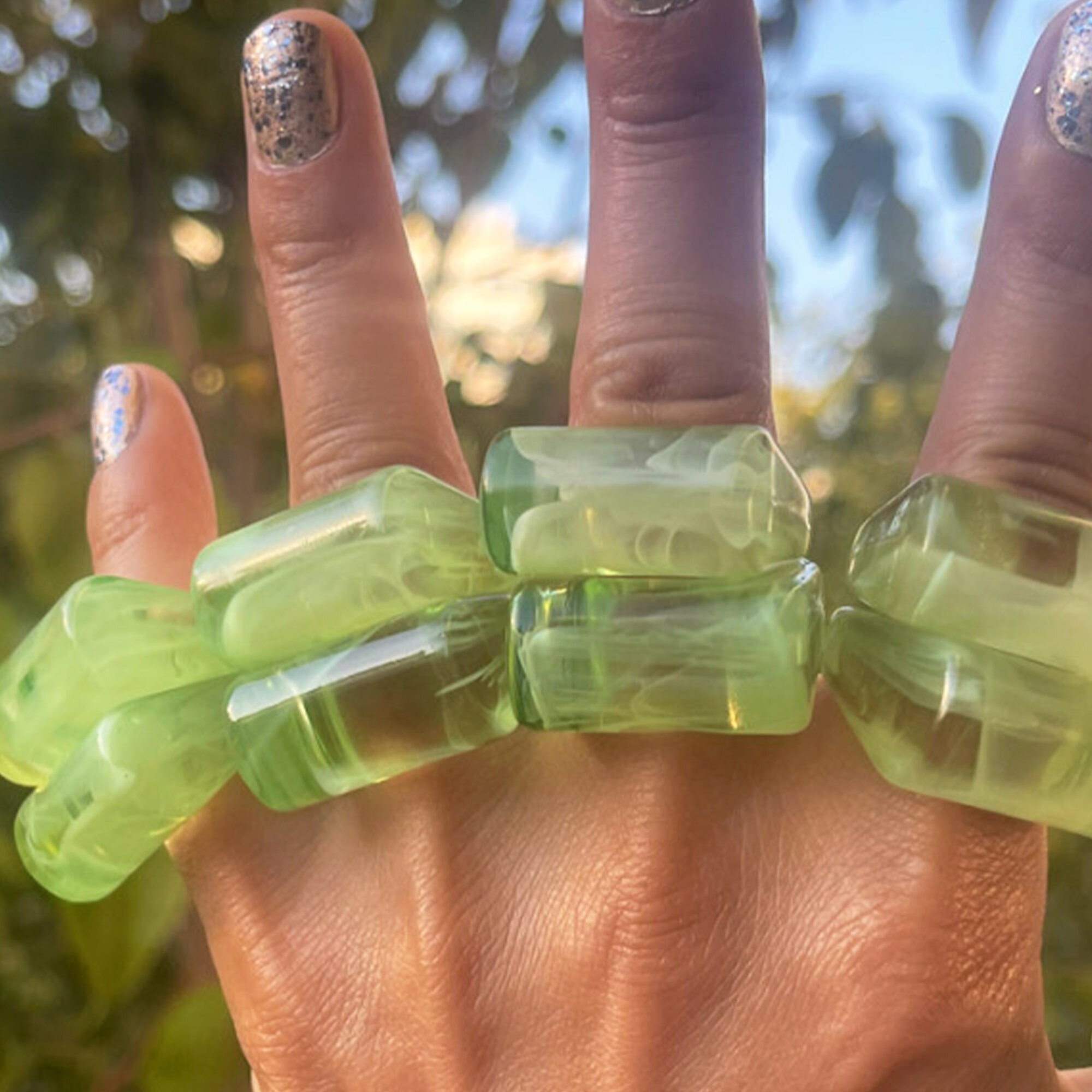 Acrylic Ring Chunky Ring Funky Acrylic Ring Retro Design | Etsy