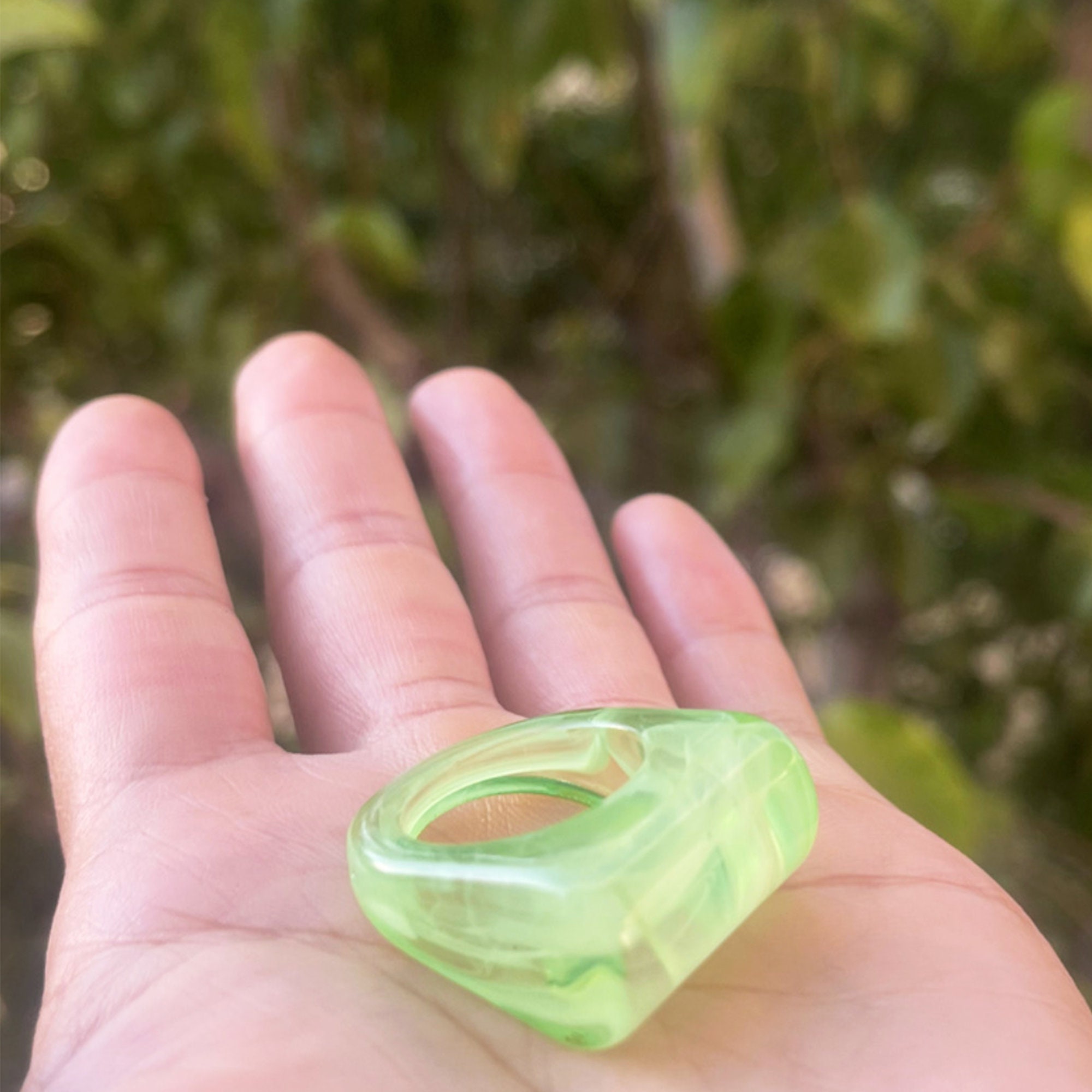 Acrylic Ring Chunky Ring Funky Acrylic Ring Retro Design | Etsy