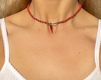 Chili Pepper Necklace - Etsy