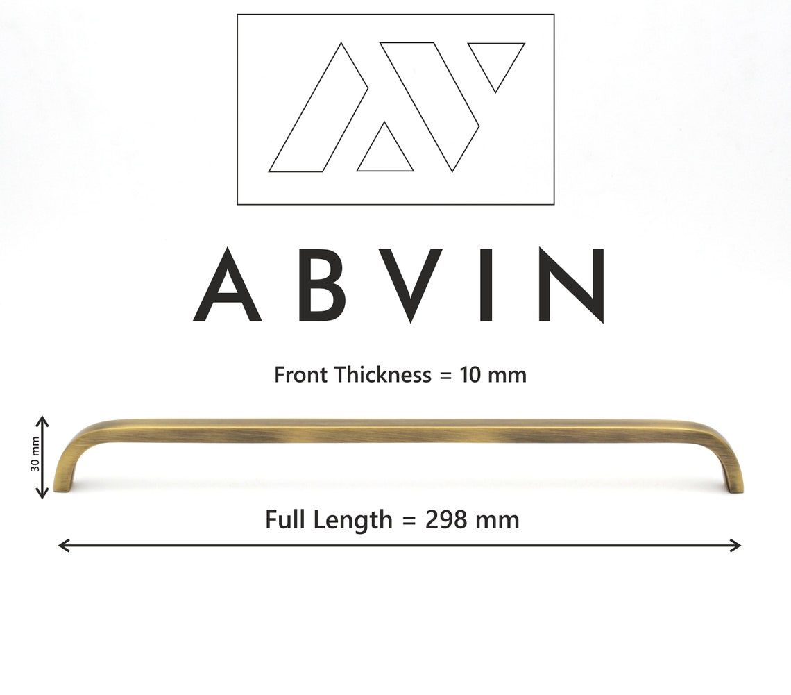 Premium Thin Solid Brass Bar Handles Modern Gold Cabinet Etsy 1428