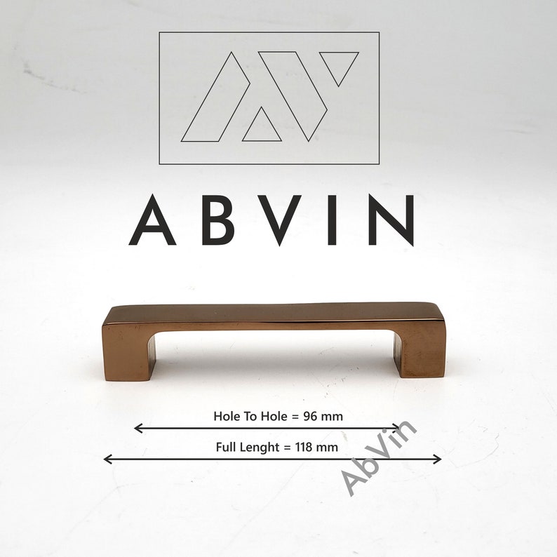 Modern PVD Copper Handles Pulls Cabinet Drawer Dresser Furniture Knob ...