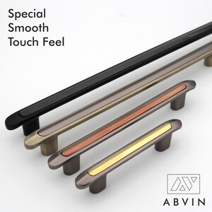 Modern Dual Tone Handles Pulls Cabinet Drawer Dresser Furniture Knob ...