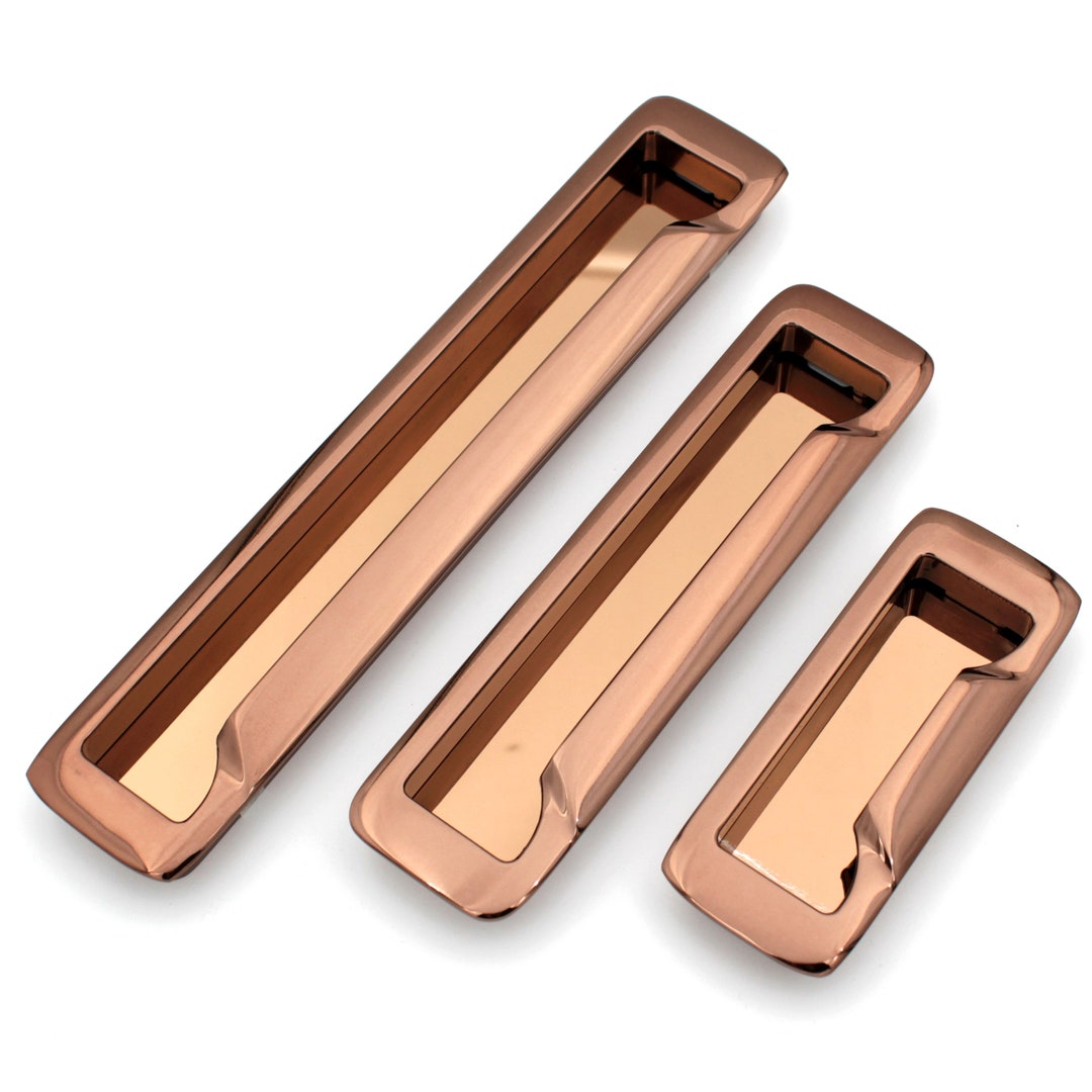ABVIN Sliding Door Concealed Handles Flush Pull in PVD Glossy Copper ...