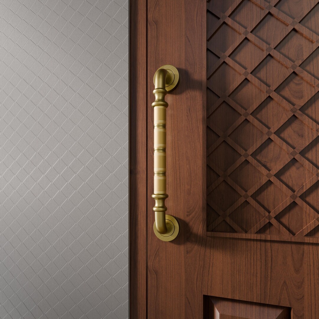Brass Antique Door Handle: 10'' Handle Head Design - Etsy