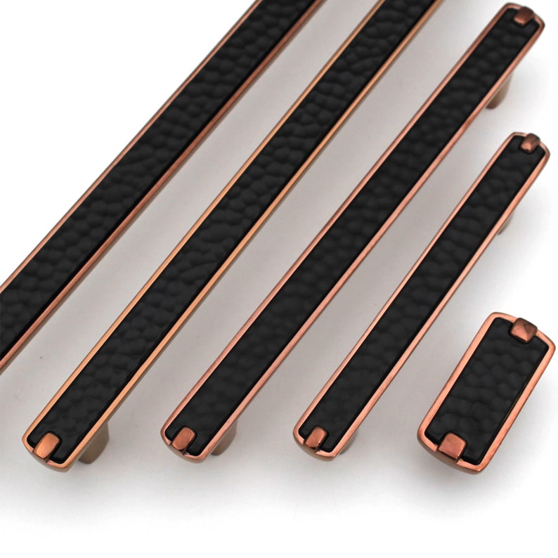 Modern Hammered Black Copper Cabinet Handle: Drawer, Dresser, and ...