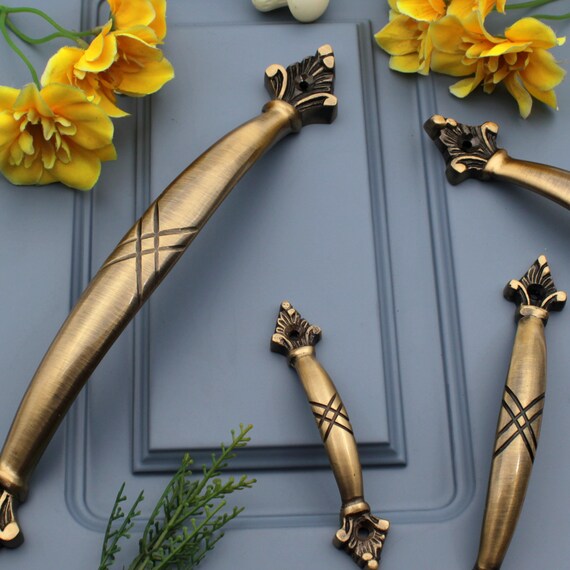 Premium Solid Brass Bar Handles Modern Cabinet Hardware - Etsy