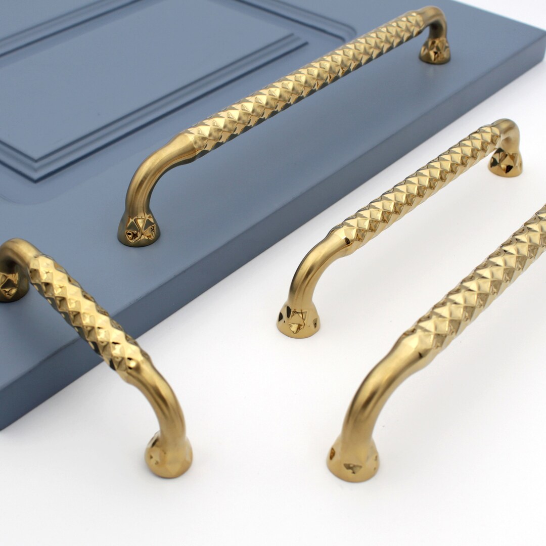 Modern Diamond Gold and Copper Handles Pulls Cabinet Drawer Dresser ...