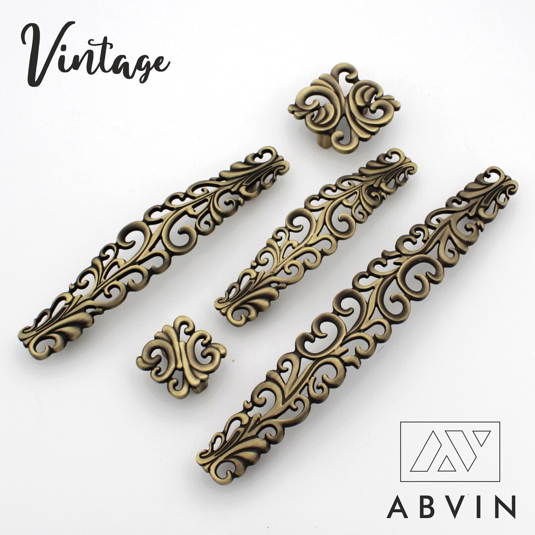 Bronze Carving Handles Pulls Cabinet Drawer Dresser Furniture Knob ...
