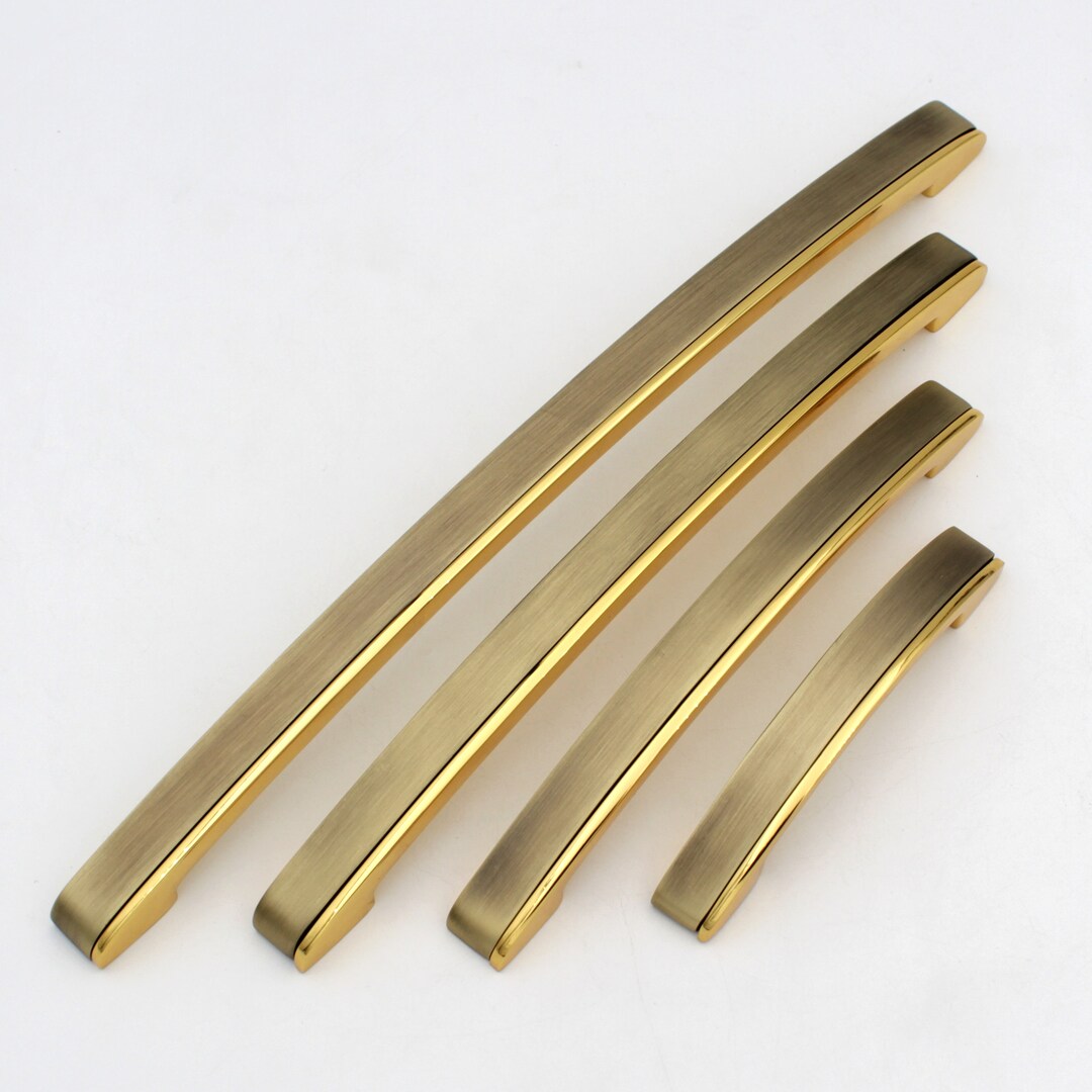 Premium Antique Gold Bar Handles and Knob, Modern Gold Cabinet Hardware ...