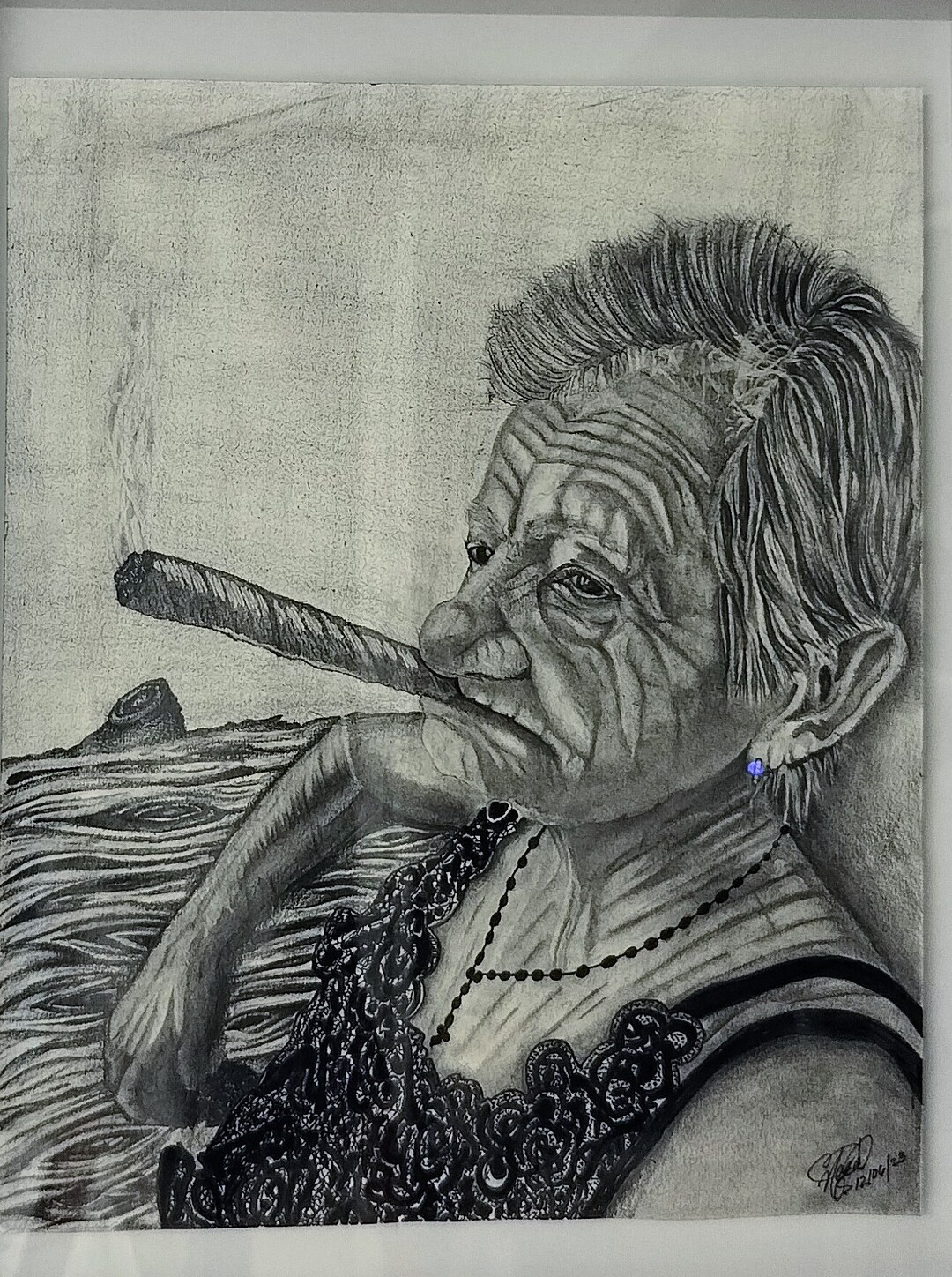 Old Painting, Pencil Drawing, Old Drawing , Painting of an Old Woman ...
