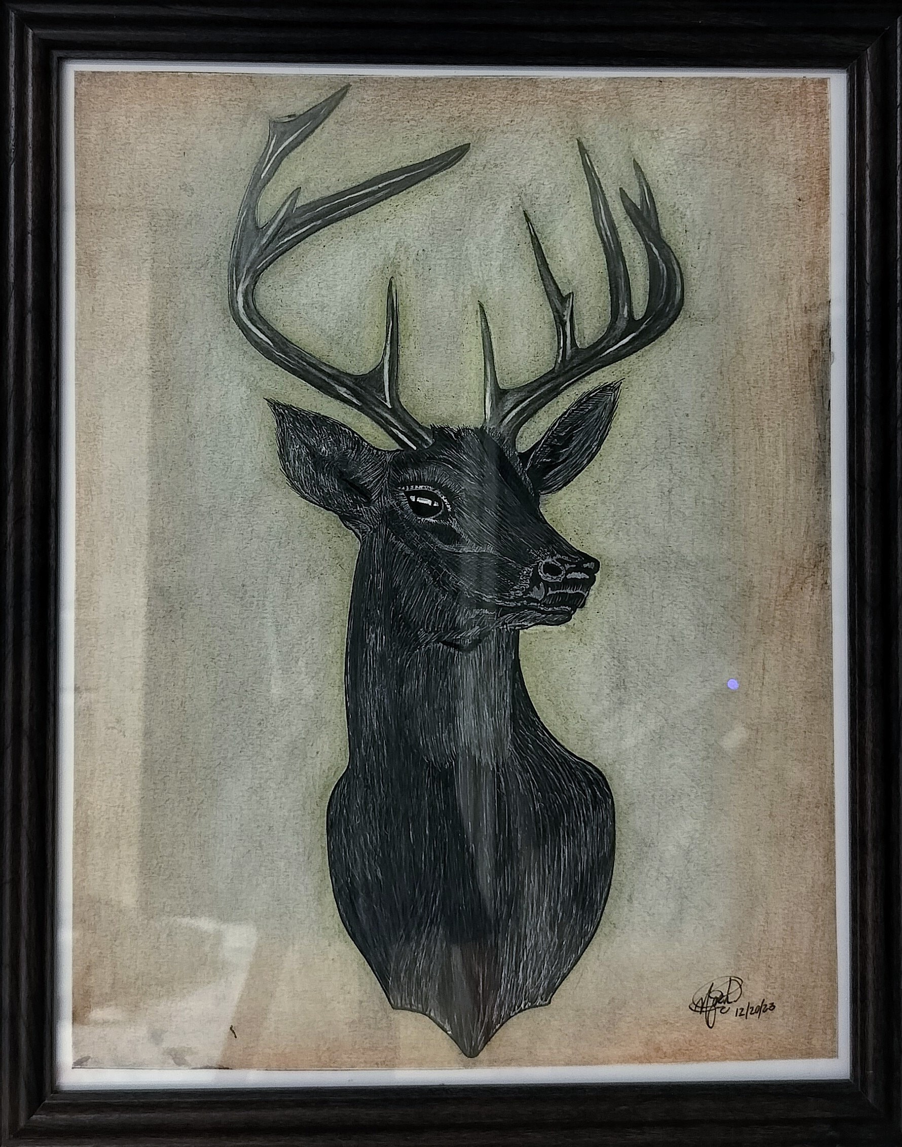 Painting of the Deer, Drawing of a Deer, the Sad Deer, Nature Painting ...