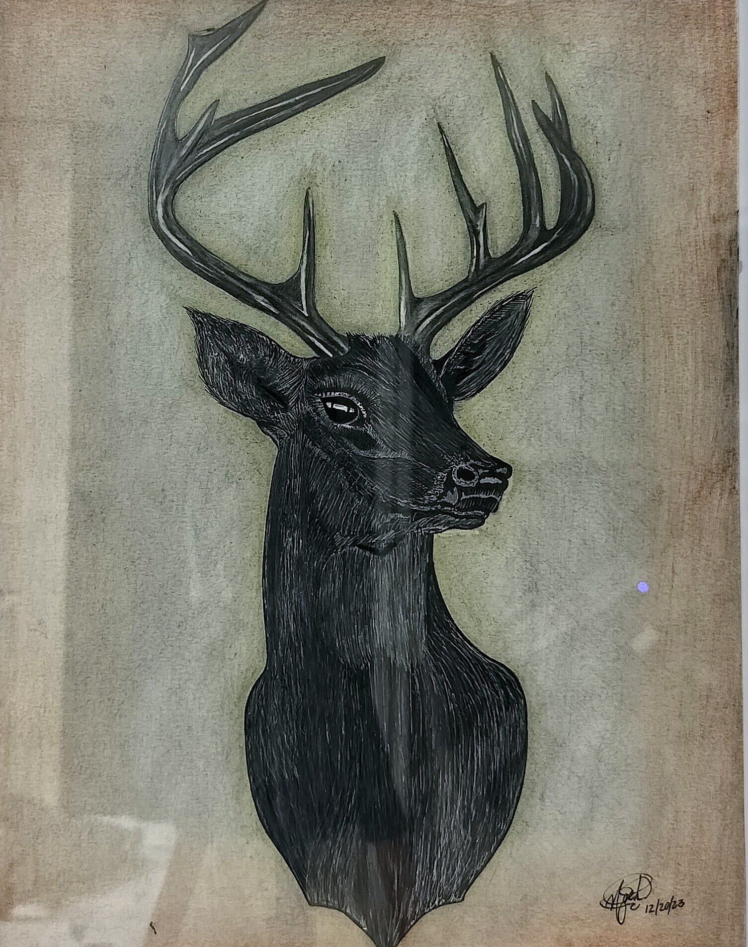 Painting of the Deer, Drawing of a Deer, the Sad Deer, Nature Painting ...