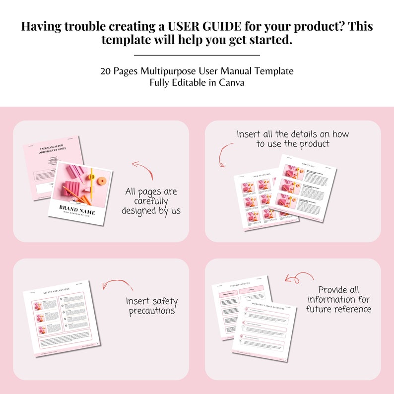 Product Instruction Manual Template | User Manual Template | User Guide ...