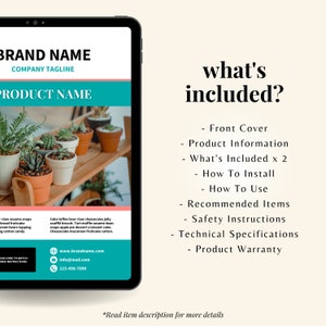 User Manual Template | Product Instruction Manual Template | User Guide ...