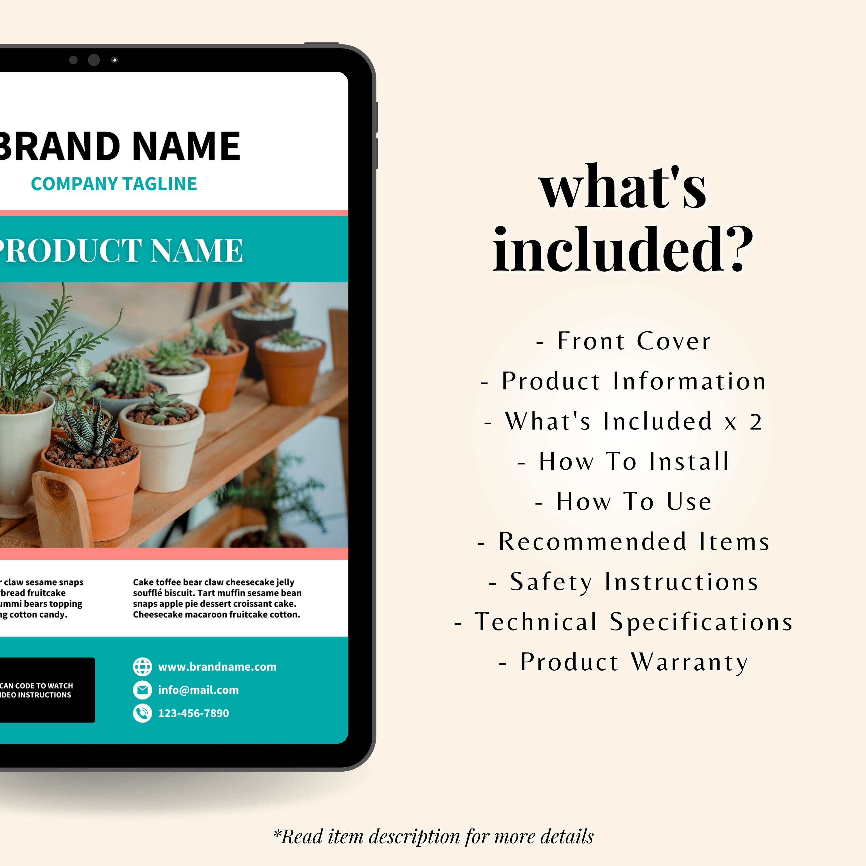 User Manual Template Product Instruction Manual Template User Guide ...