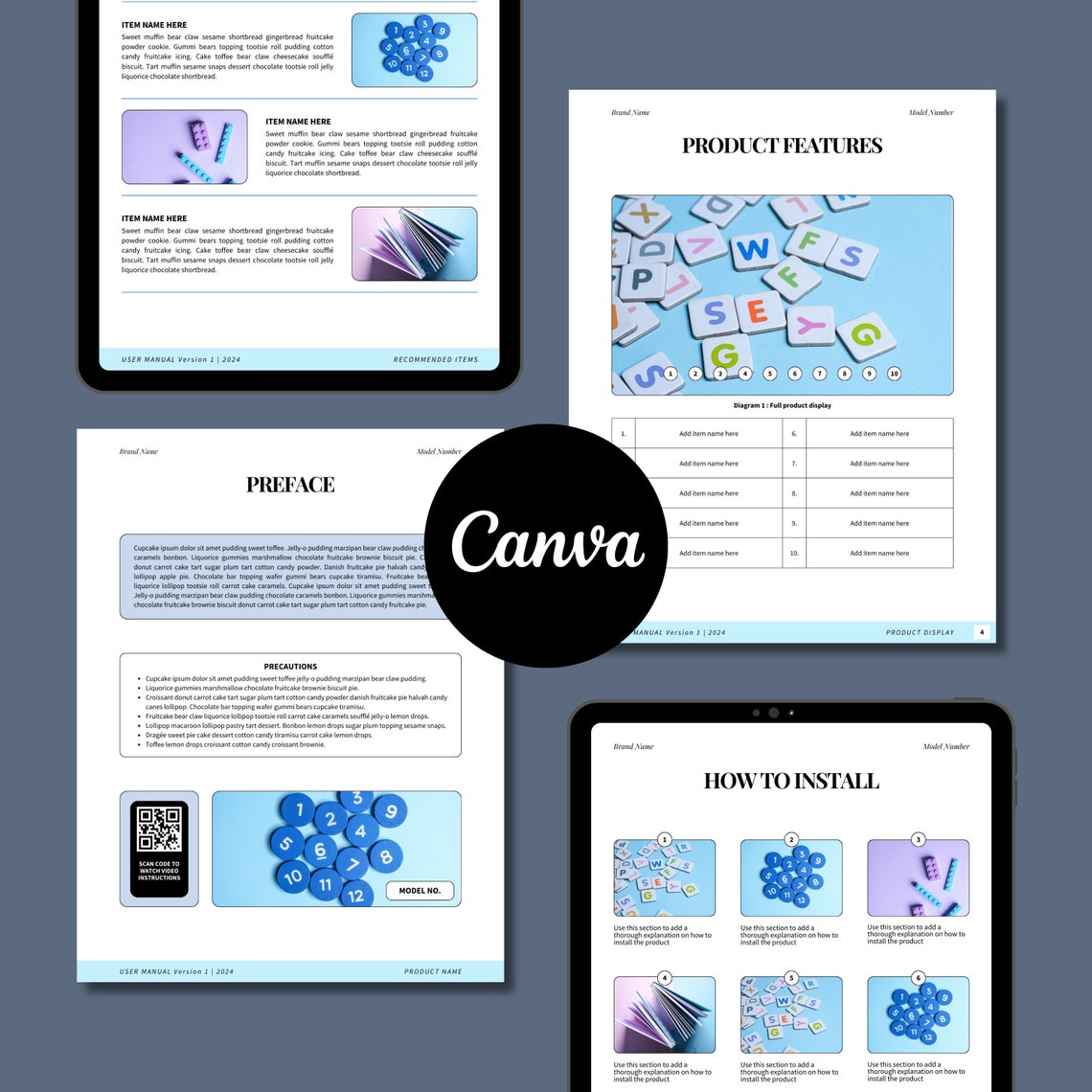 User Guide Template | User Manual Template | Product Instruction Manual ...