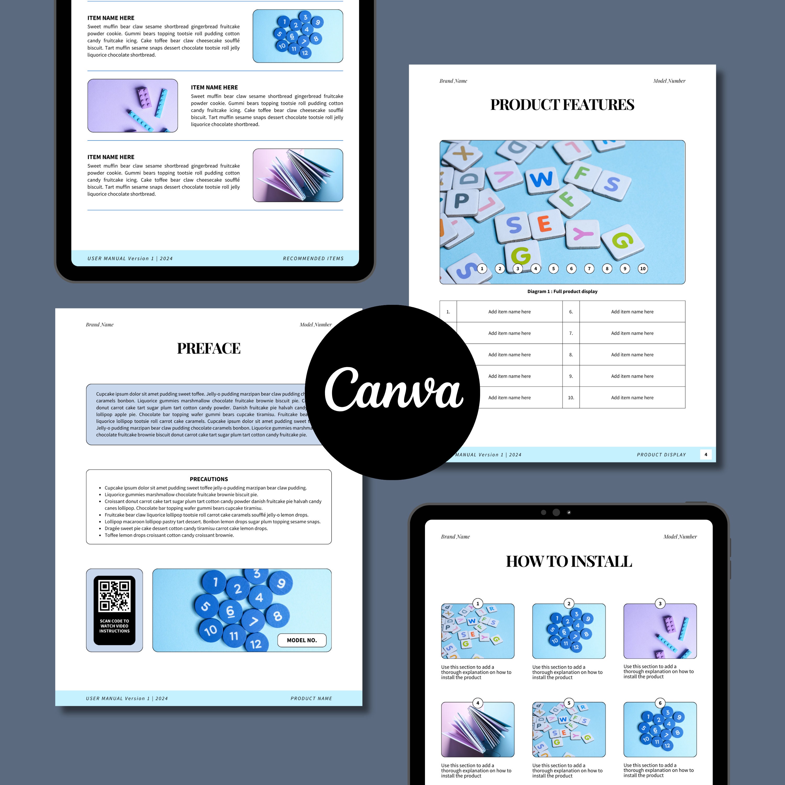 User Guide Template | User Manual Template | Product Instruction Manual ...