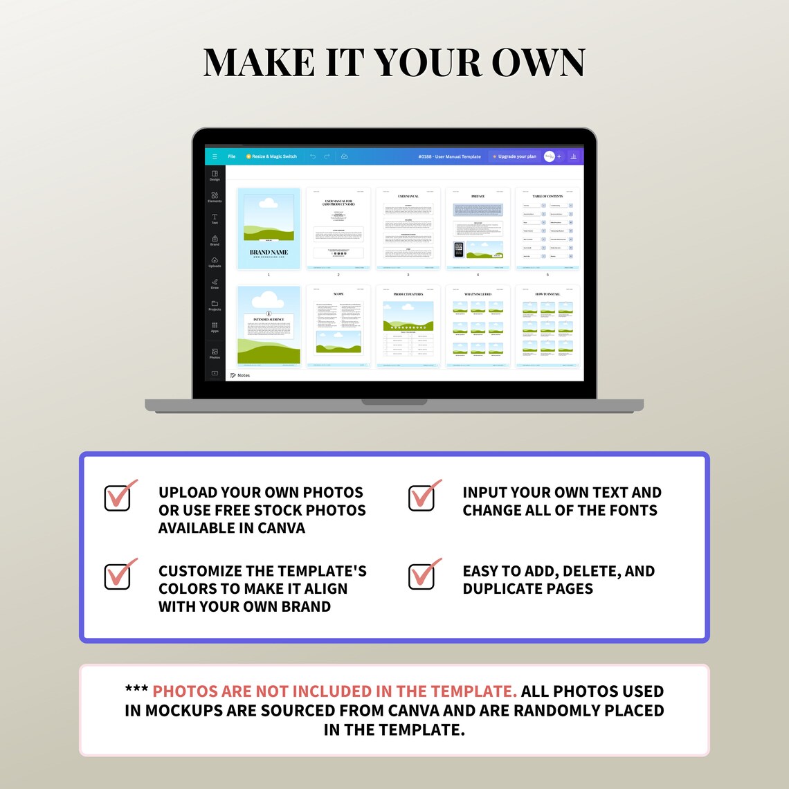 User Guide Template | User Manual Template | Product Instruction Manual ...